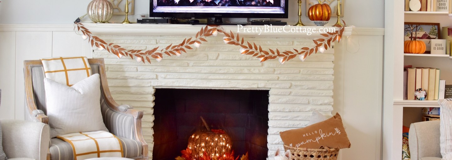 Fall Decor Around A TV – Pretty Blue Cottage